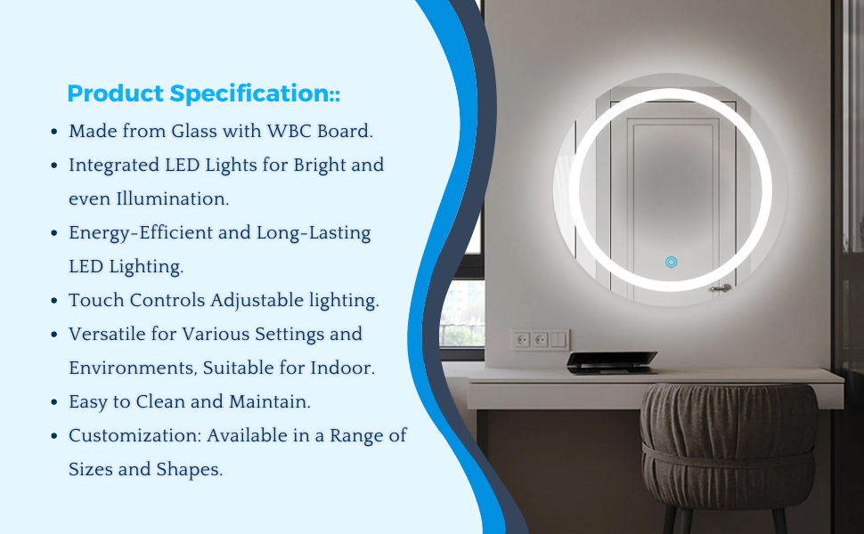 Round Border Twin- LED Wall Mirror - Natural White Light - Round ...