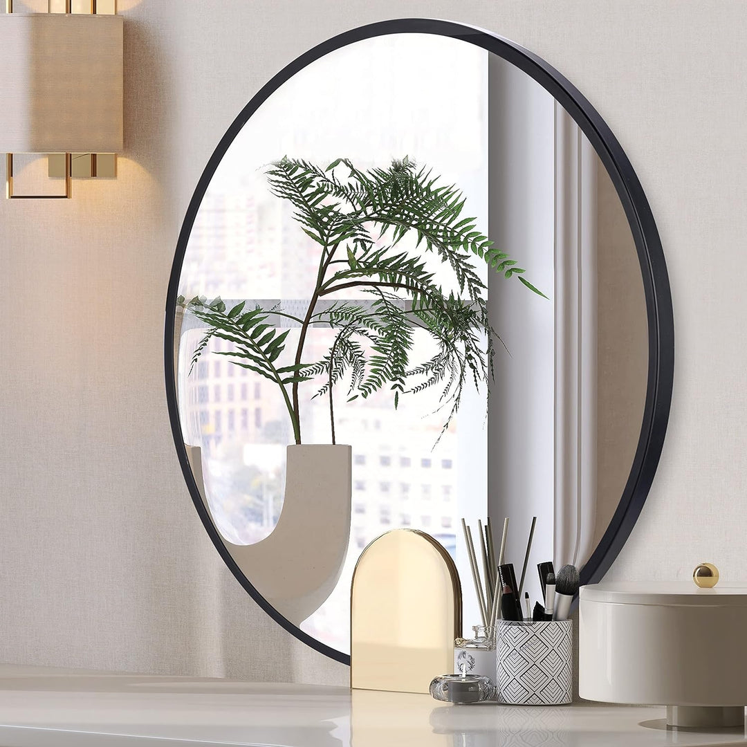 Round metallic Framed Mirror (Saint-Gobain) – Flair Glass