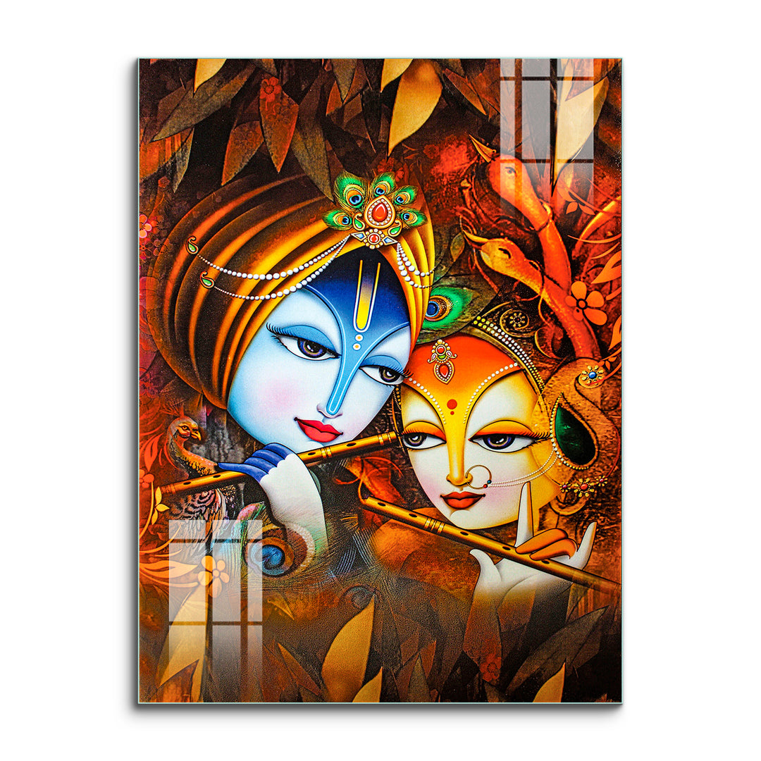 Frameless Beautiful Wall Painting for Home: Acrylic Modern Radha Krish ...