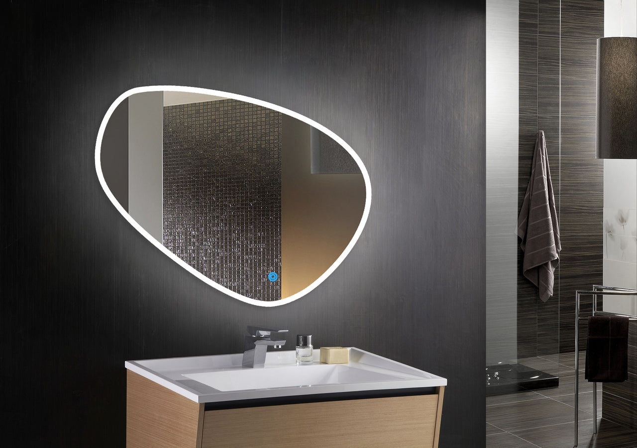 Oval LED Backlit Bathroom Mirror - Warm White Light – Flair Glass