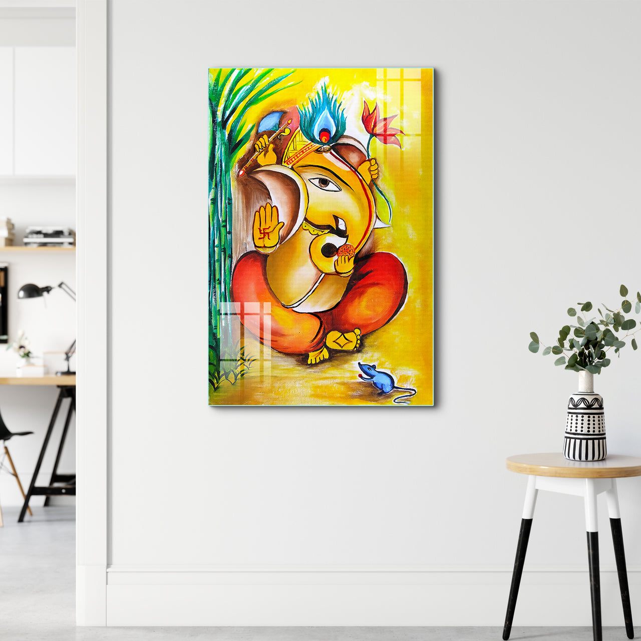 Soulful Wall Painting of Lord Ganesha Colourful Abstract Paintings for ...