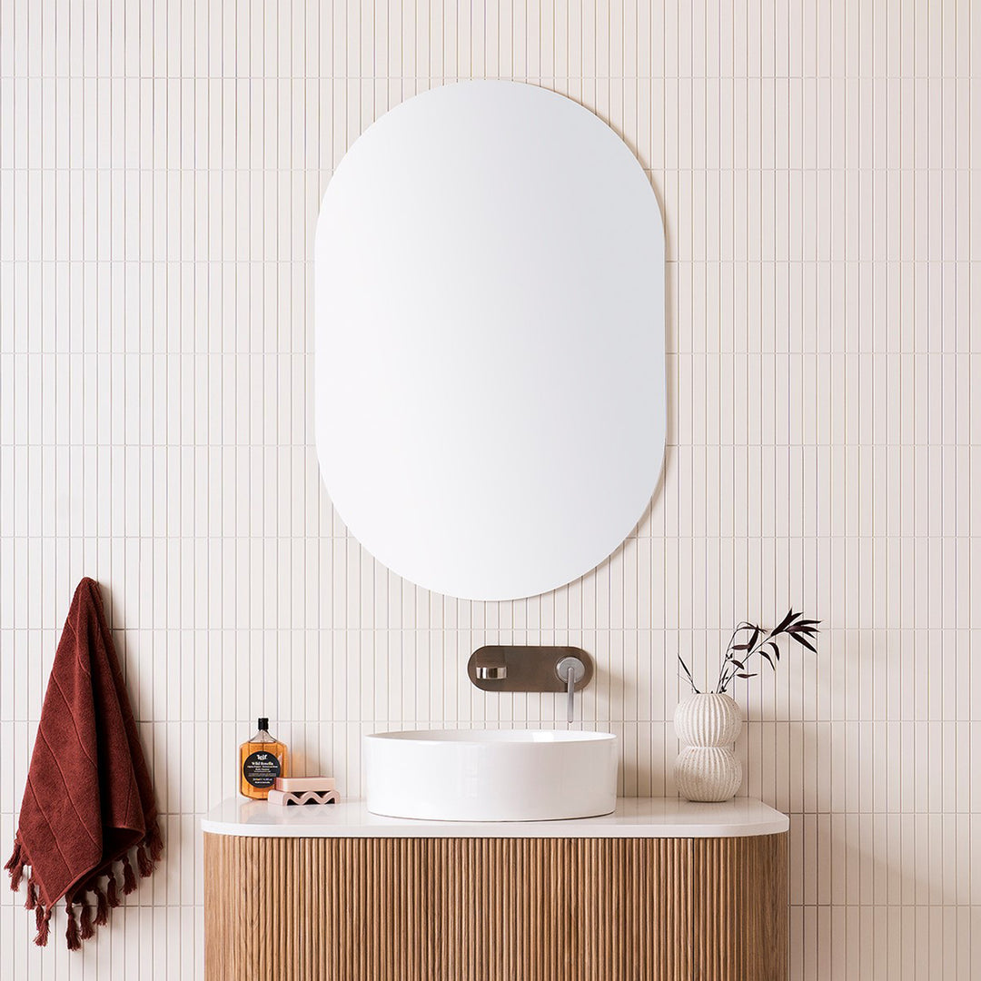 Frameless Capsule Mirror for Bathroom – Flair Glass