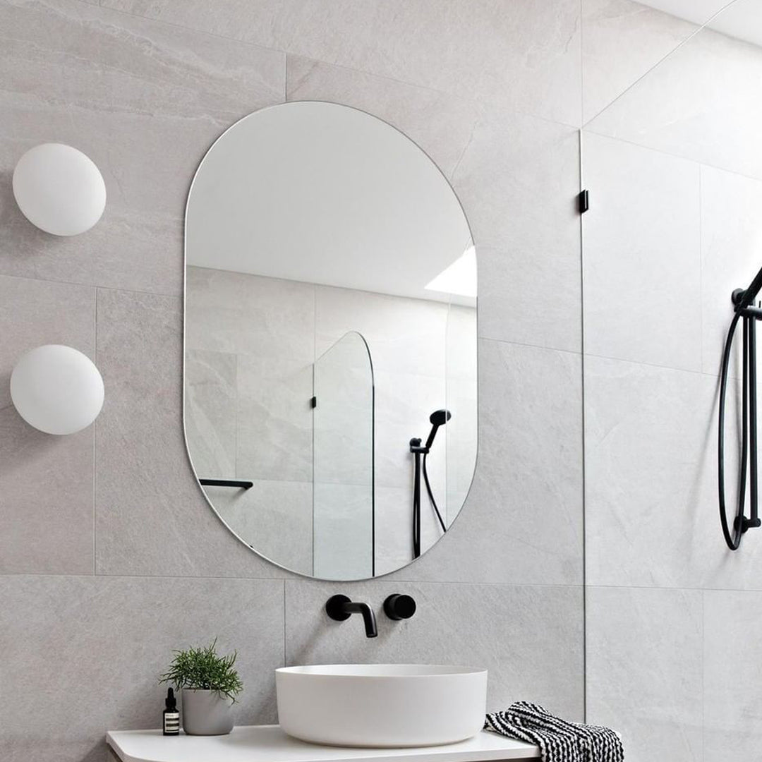 Frameless Capsule Mirror for Bathroom – Flair Glass