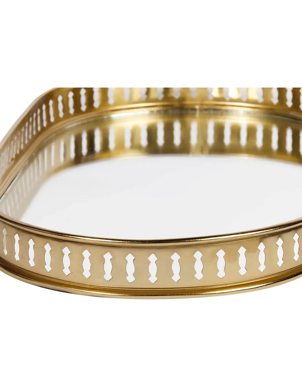 Golden Metallic Serving Trey under Glass 1pc – Flair Glass