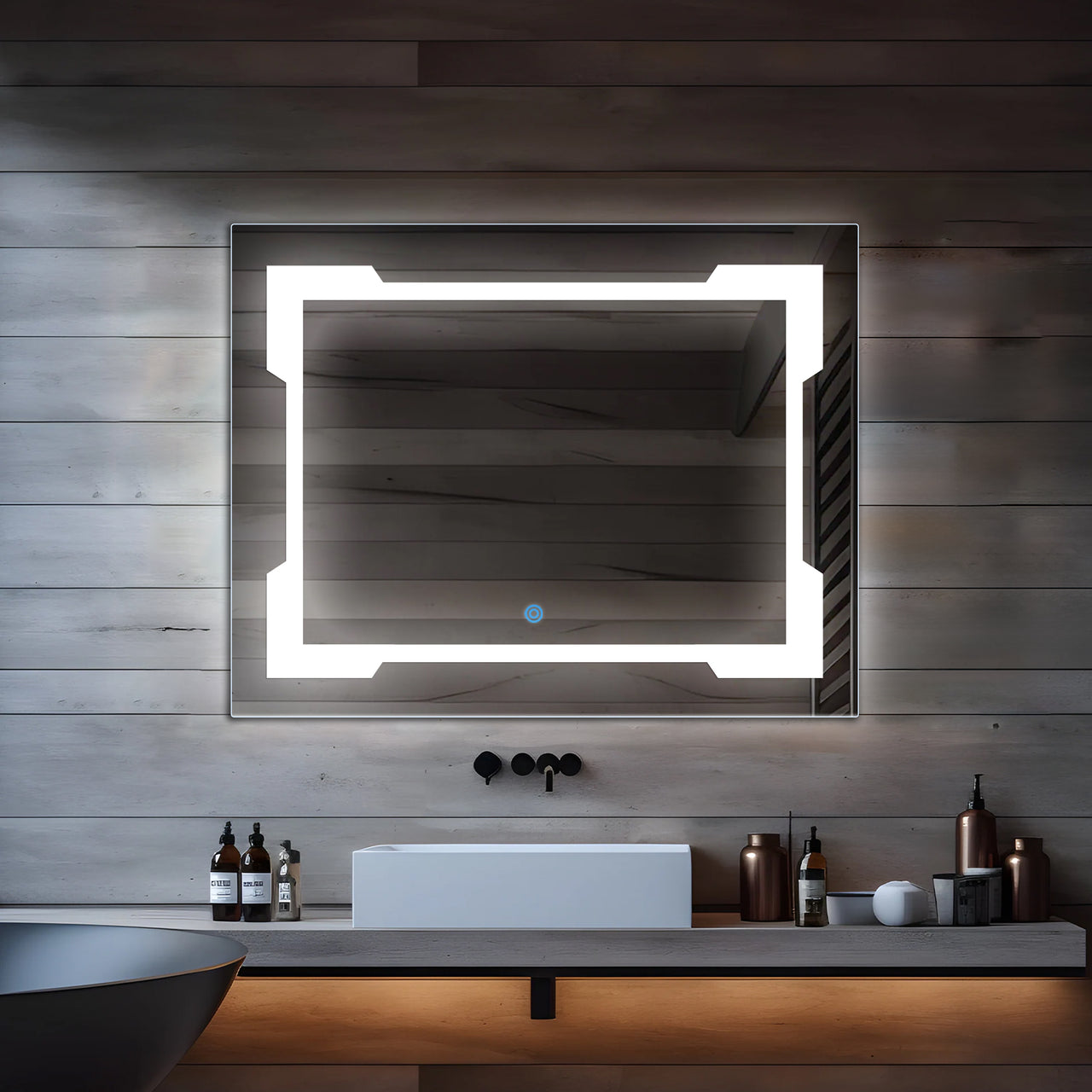 LED Mirror - Border Illuminated Gleam-Natural White Light - Rectangula ...