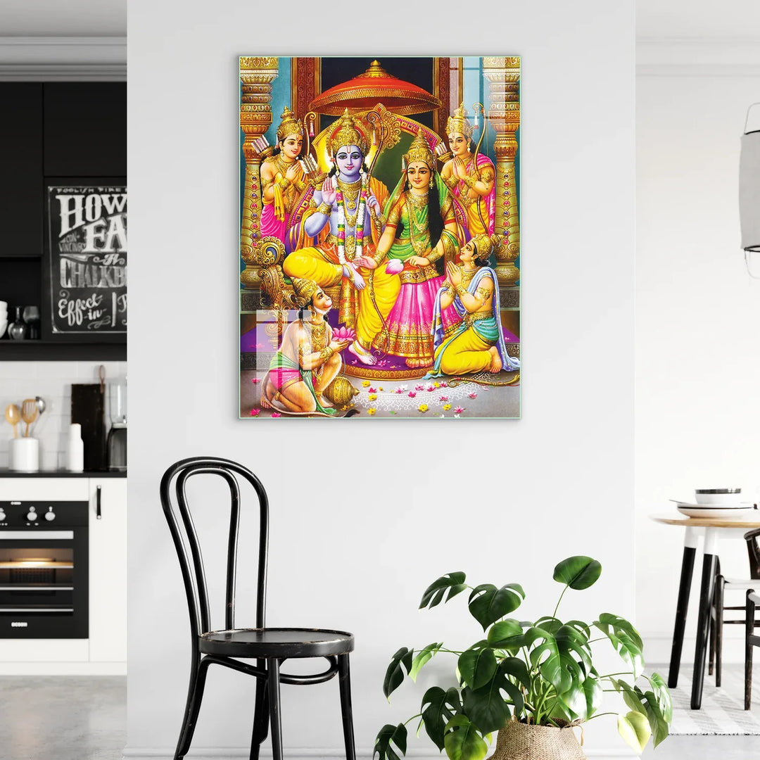 Lord Shree Ram Darbar Glass Wall Paintings – Flair Glass
