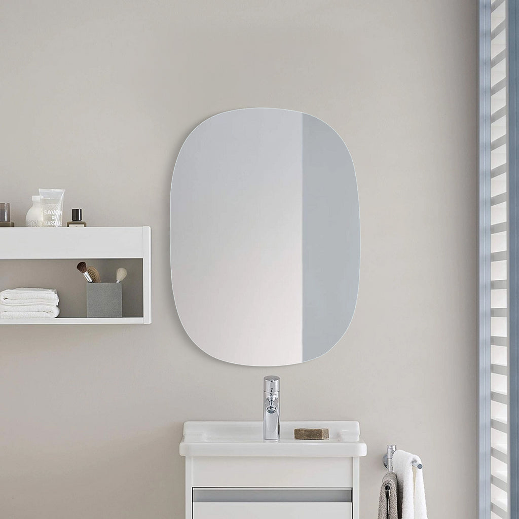 Frameless Oval Mirror for Living Room & Bathroom – Flair Glass