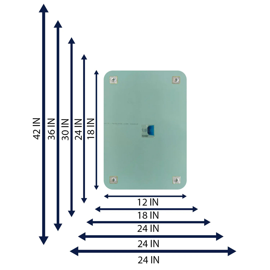Frameless Rectangular Mirror with Smooth Curved Edges for Bathroom Wal ...