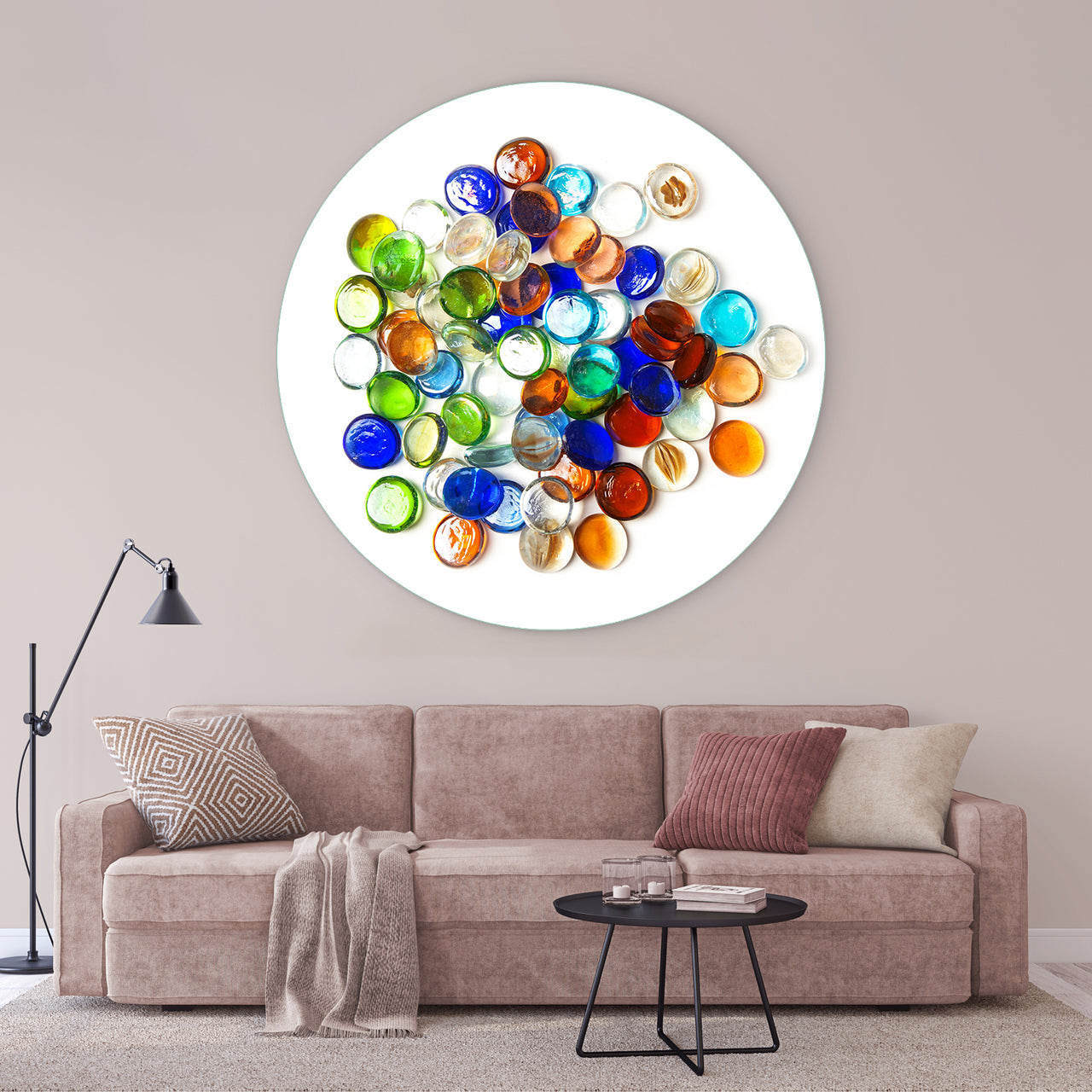 Digital Glass Prints: Round Multicolour Stones Mosaic Paintings – Flair ...