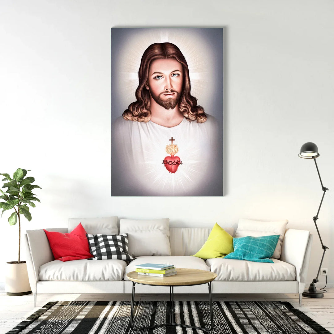 The Beautiful Sacred Heart Jesus Christ Glass Wall Paintings – Flair Glass