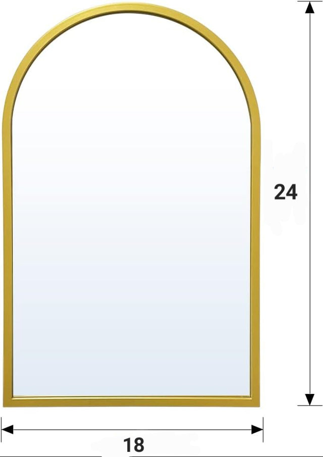 Semi Rectangular Golden Framed Mirror – Flair Glass