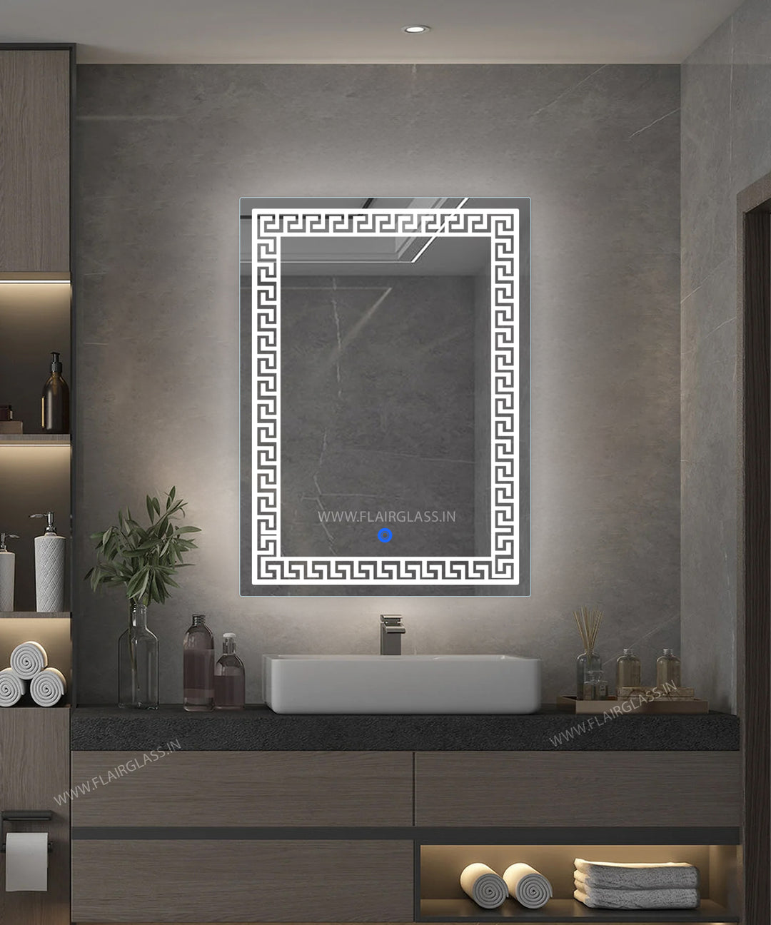 Zigzag Connect Moon Glow - LED Mirror - Natural White Light - Rectangu ...