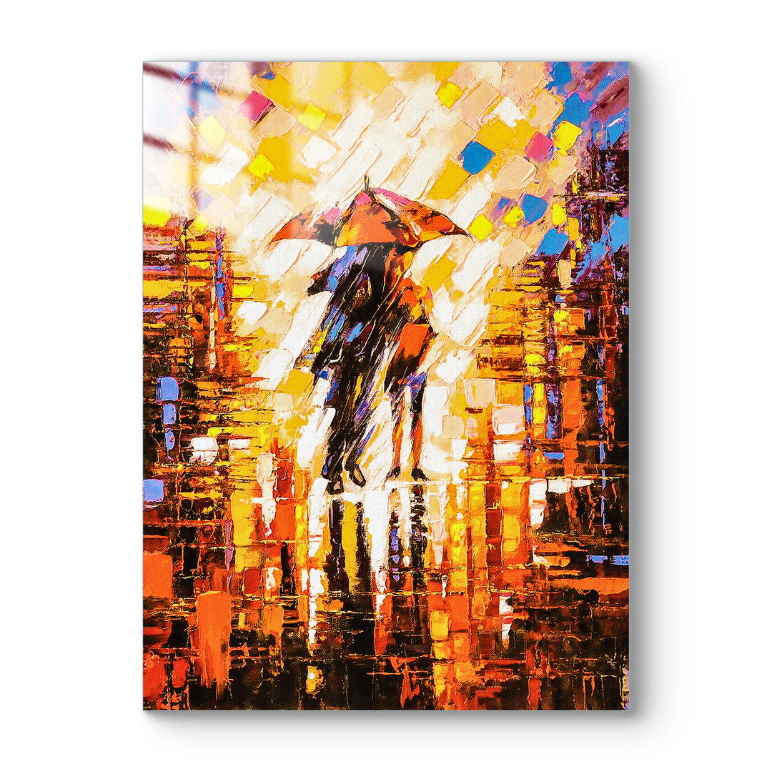 Frameless Rainy Day Abstract Glass Painting – Flair Glass