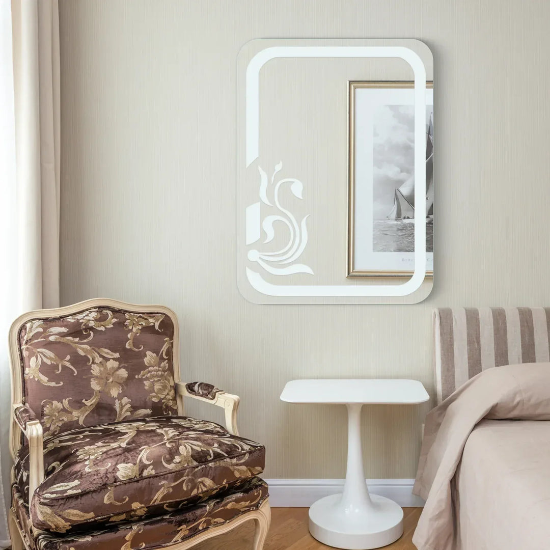 Frosted Mirror with Rounded Edges Rectangular – Flair Glass