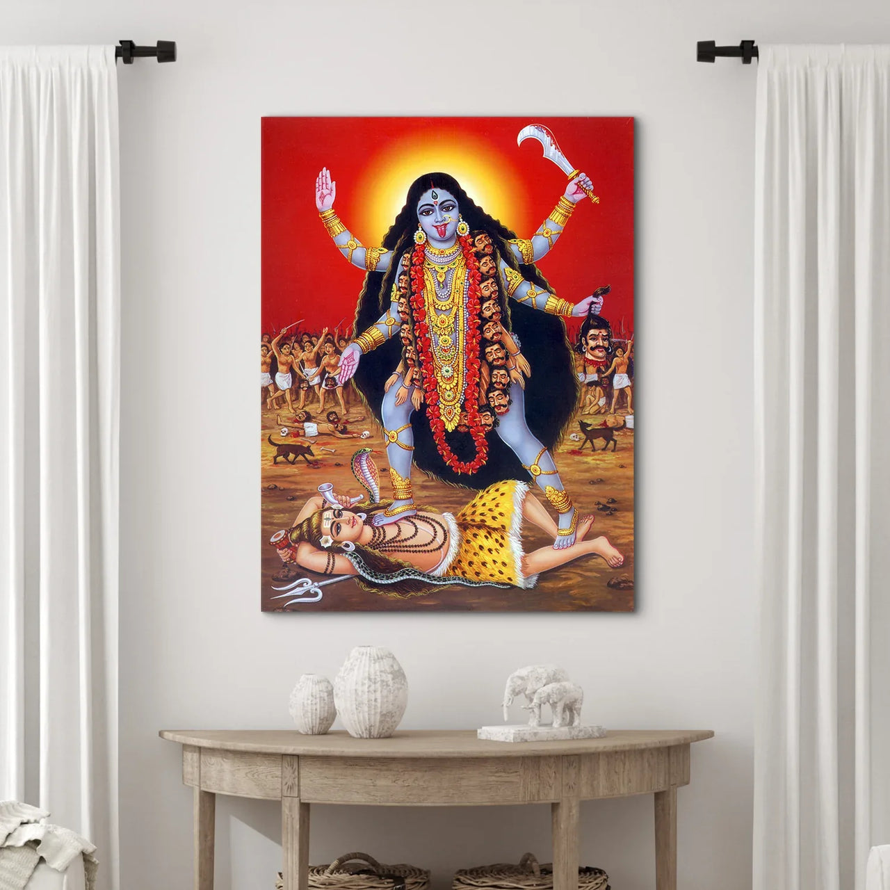 Lord Shiva and Maa Kali Glass Wall Paintings – Flair Glass