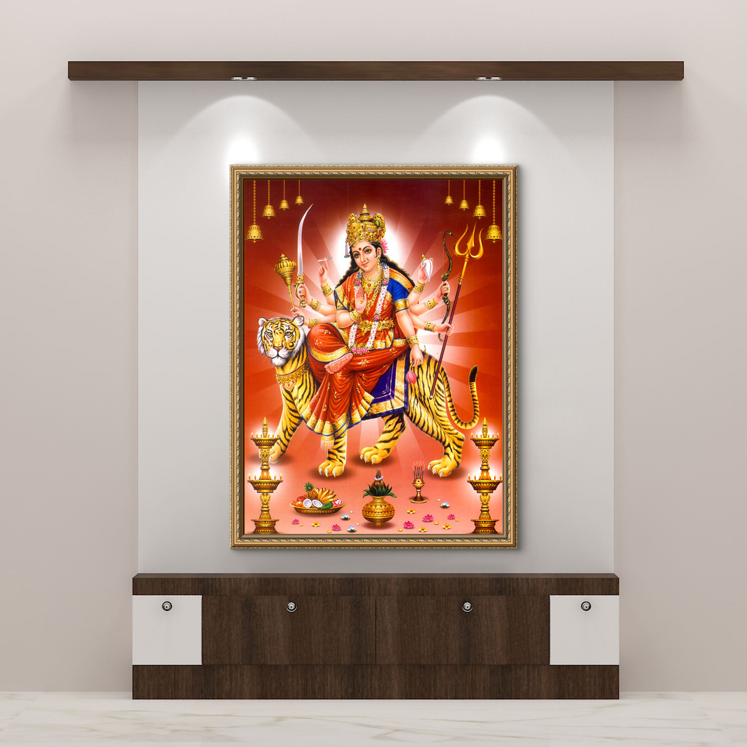 FLAIR GLASS Frameless Border Design - MA Durga Glass Wall Paintings PR ...