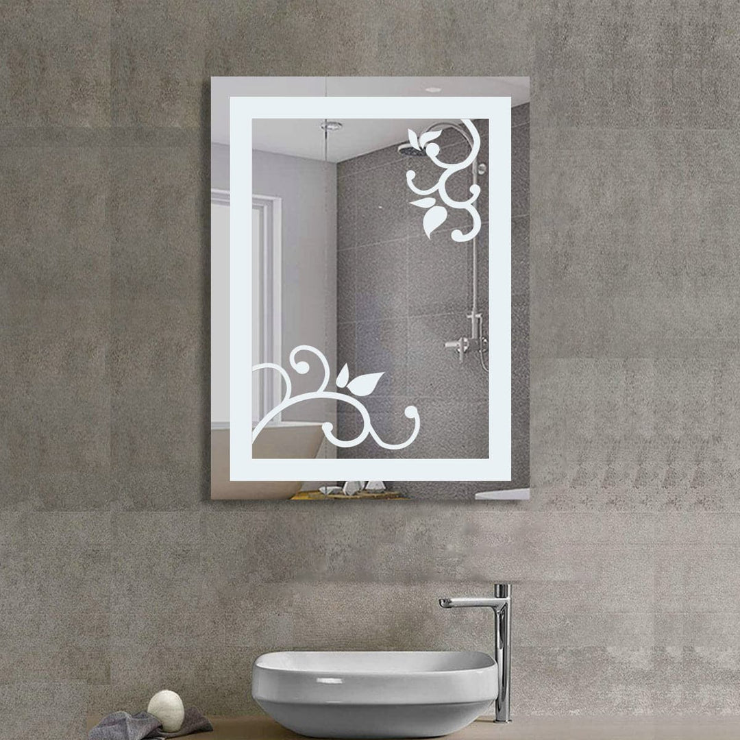 Floral - Frameless Frosted Mirror Designer – Flair Glass