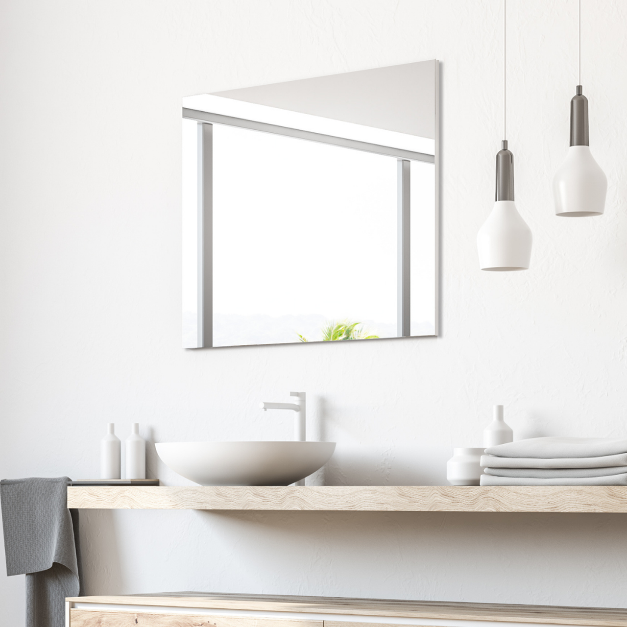 Frameless Square Mirror for Bathroom Wall – Flair Glass