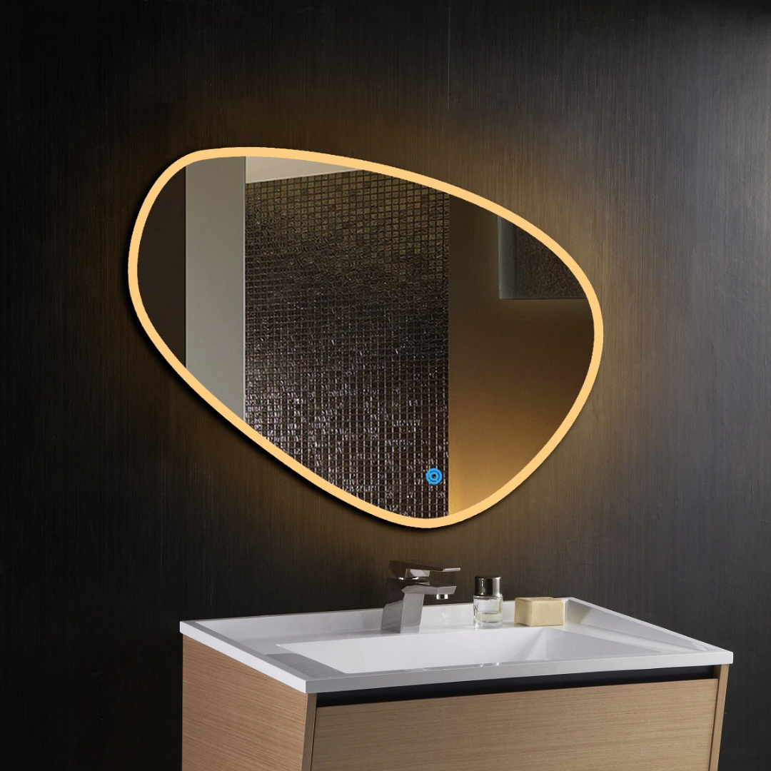 Oval LED Backlit Bathroom Mirror - Warm White Light – Flair Glass