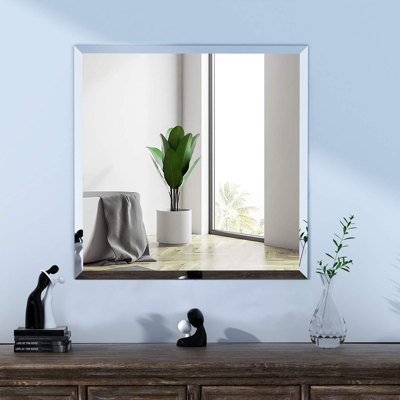 Home / Collections / Bathroom Mirrors / Frameless Square Beveled Mirror ...